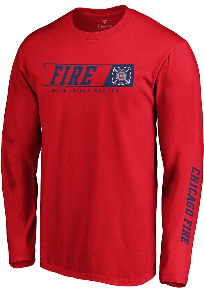 Chicago Fire Chase Down Style Design Red Long Sleeve T Shirt
