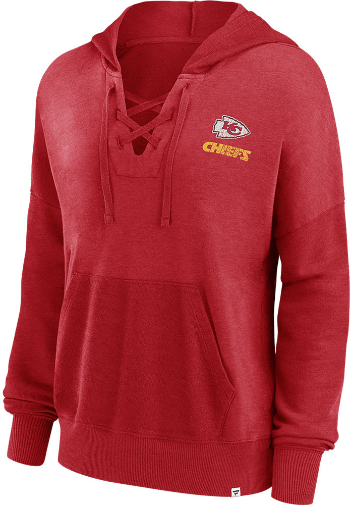 Kansas City Chiefs Womens Red Washed Hoodie - 172800388