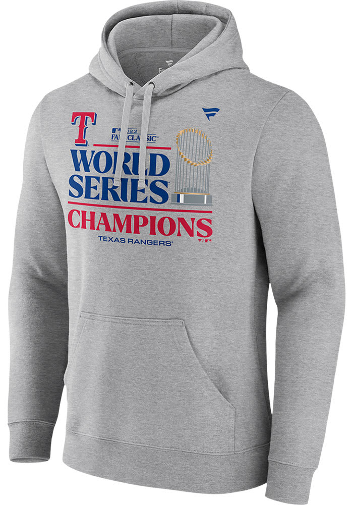 Texas Rangers Mens GREY 2023 WS Champs Locker Room Hoodie - 172802766