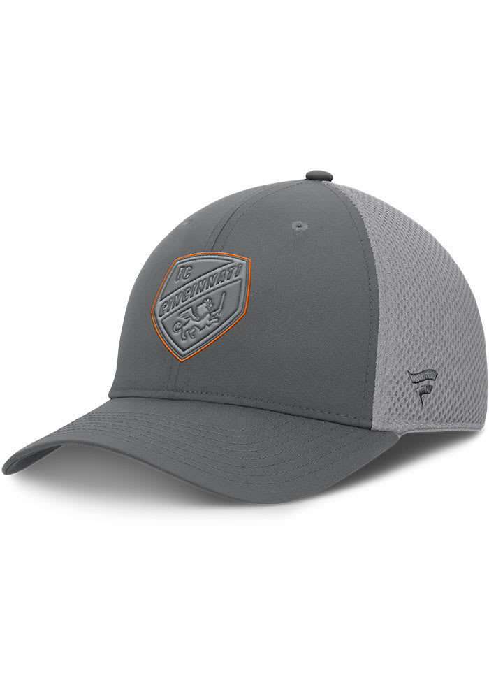 FC Cincinnati Mens GREY Tonal Structured Stretch Spacer Mesh Flex Hat ...
