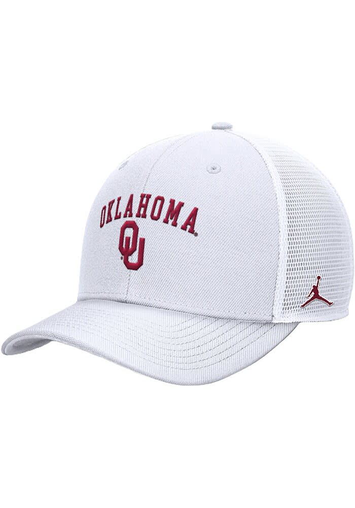 Nike Oklahoma Sooners White Rise Structured Trucker Design Adjustable ...