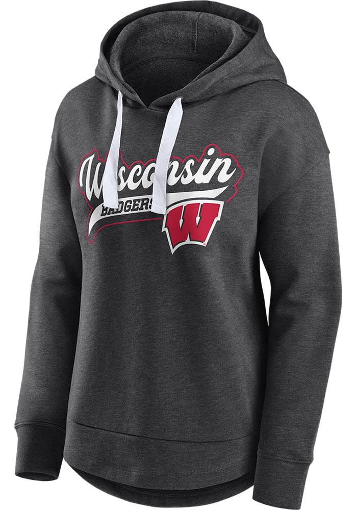 Wisconsin Badgers Womens HEATHERGREY Classic Hoodie - 172804993