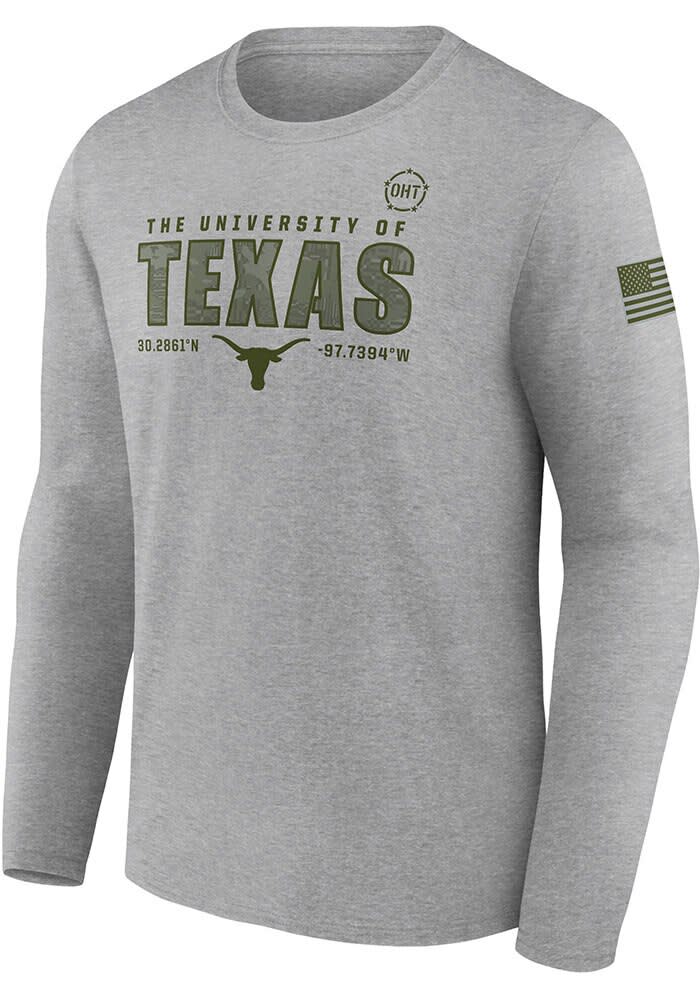 Texas Longhorns OHT Grid GREY Long Sleeve T Shirt - 172805372