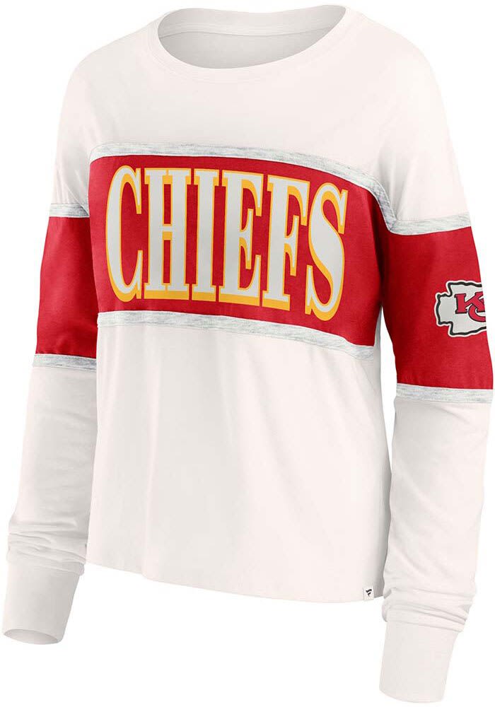 Kansas City Chiefs White Antique Block Long Sleeve LS Tee - 172806725
