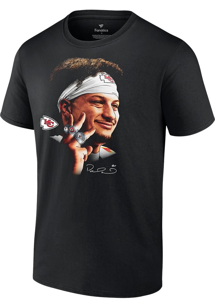 Patrick Mahomes Kansas City Chiefs 3 Rings Short Sleeve Player T Shirt ...