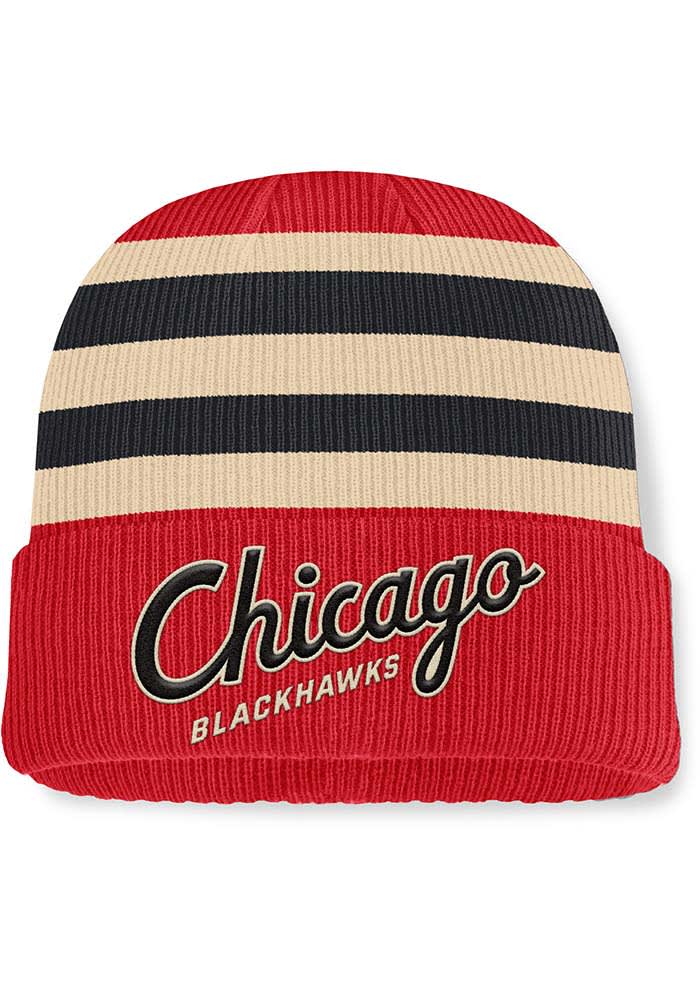 Chicago Blackhawks Red Hats 2025 NHL Winter Classic Team Beanie Cuff ...