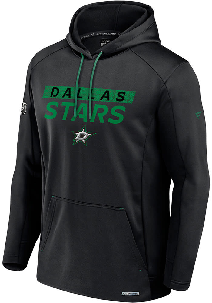 Dallas Stars Mens BLACK Authentic Pro Rink Lightweight Hoodie - 172807309