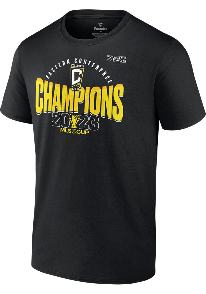 Columbus Crew BLACK 2023 Conference Champs Jumping Save Short Sleeve T ...