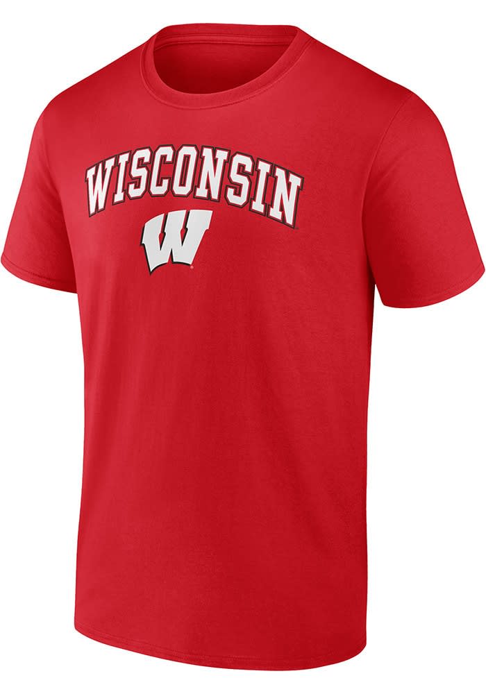 Wisconsin Badgers Red Arch Logo Short Sleeve T Shirt - 172809018