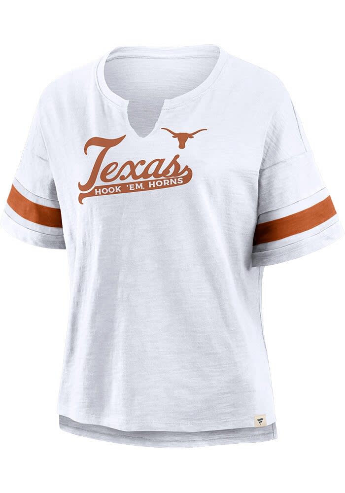 Texas Longhorns Womens White Conquer the Game T-Shirt - 172810858