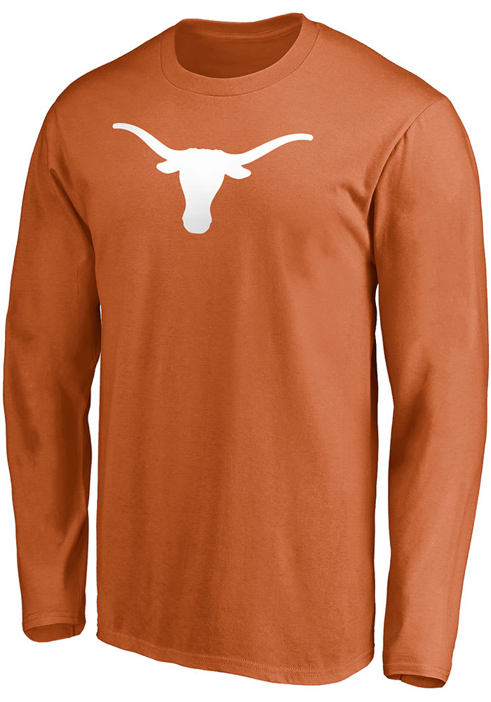 Texas Longhorns Primary Logo BURNTORANGE Long Sleeve T Shirt - 17283377
