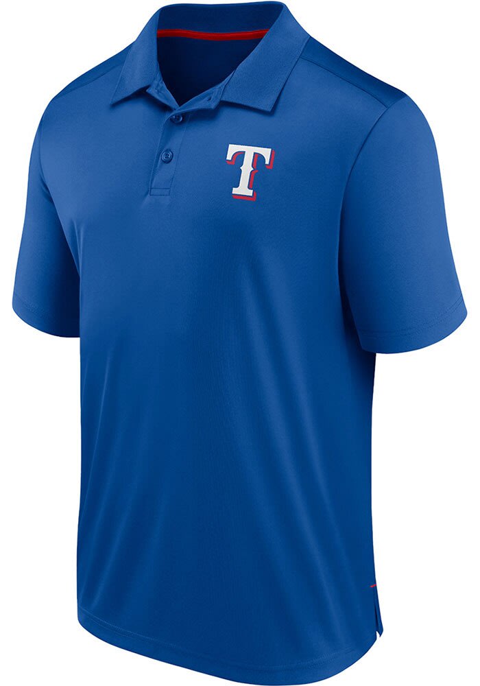 Texas Rangers Mens Primary Poly ROYAL Short Sleeve Polo