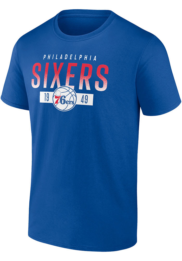 Philadelphia 76ers BLUE Promo Cotton Short Sleeve T Shirt - 17286176