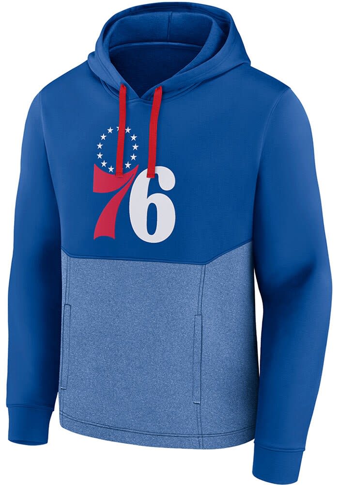 Philadelphia 76ers Mens BLUE Promo Poly/Chiller Hood - 17286196