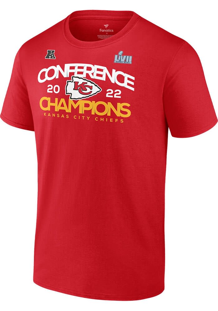 Kansas City Chiefs Red 2022 Conference Champions Graphic Short Sleeve T ...