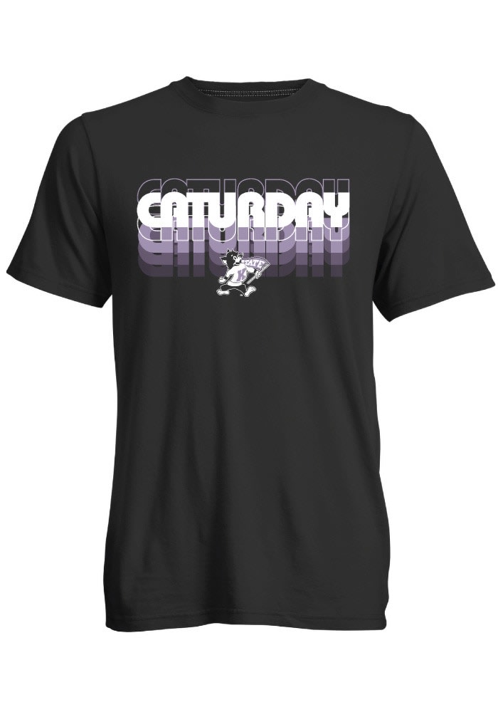 BLACK K-State Wildcats Go To Caturday Repeat Logo Short Sleeve T Shirt ...