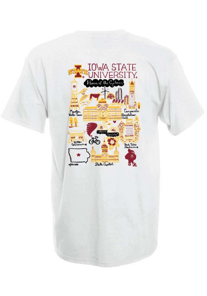 Iowa State Cyclones Womens WHITE Julia Gash T-Shirt - 17301060
