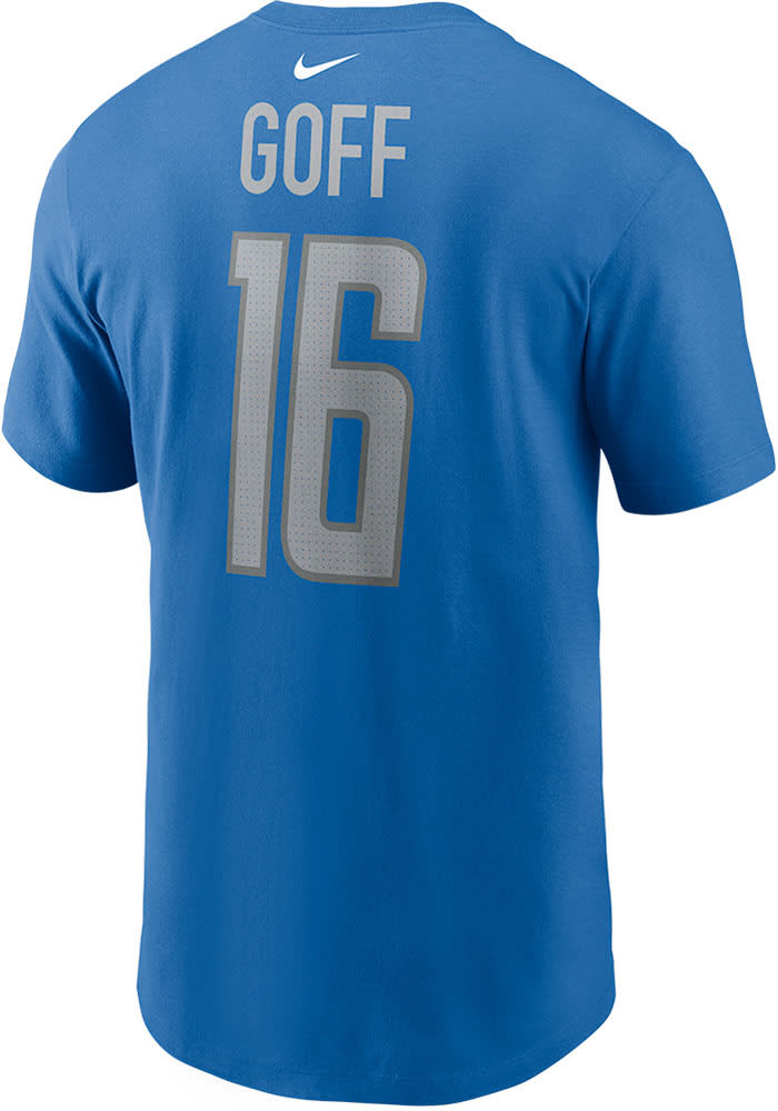 Jared Goff Detroit Lions Blue NN Tee Short Sleeve Player T Shirt ...