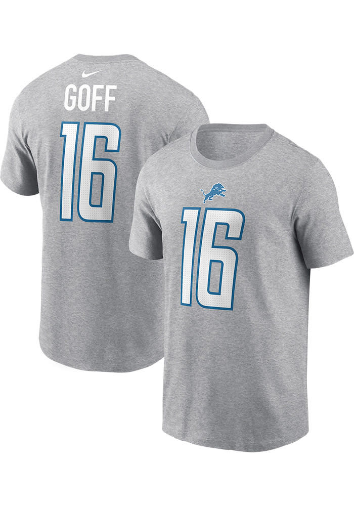 Jared Goff Detroit Lions GREY Alt Short Sleeve Player T Shirt - 173201619