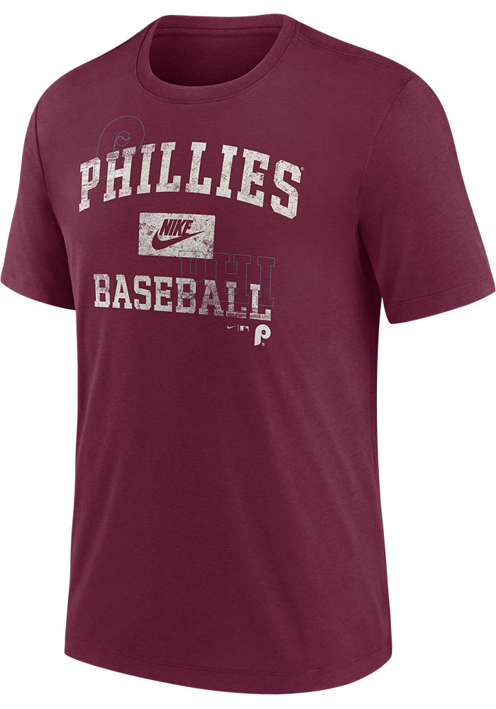 Nike Philadelphia Phillies MAROON Cooperstown Arch Threads Short Sleeve ...