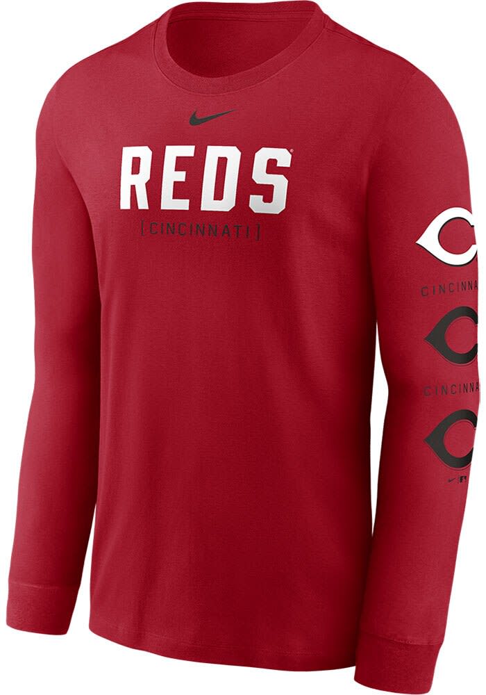 Nike Cincinnati Reds Sleeve Repeater Long Sleeve T Shirt Red - 173202692