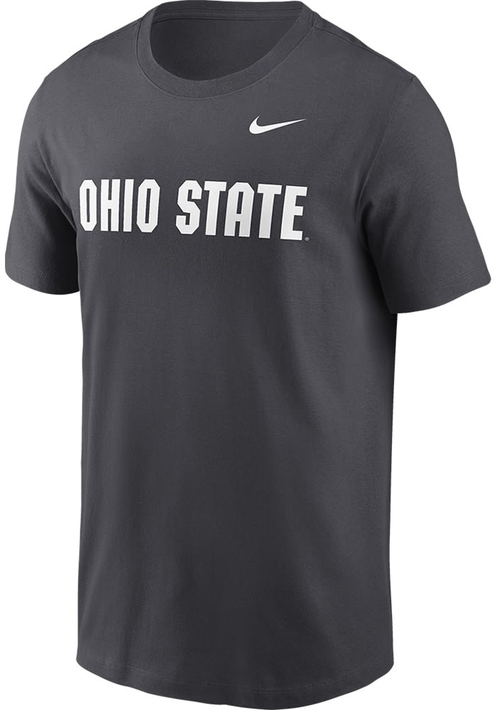 Nike Ohio State Buckeyes ANTHRACITE Wordmark Short Sleeve T Shirt ...
