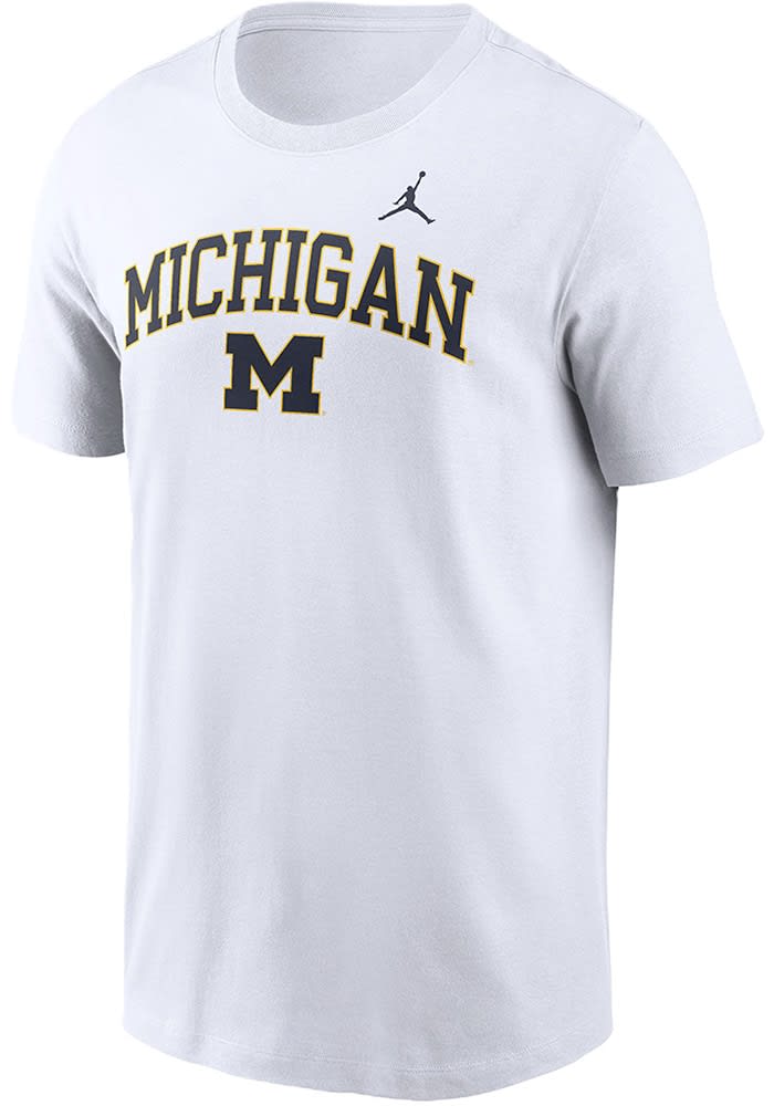 Nike Michigan Wolverines WHITE Two Hit Short Sleeve T Shirt - 173204120