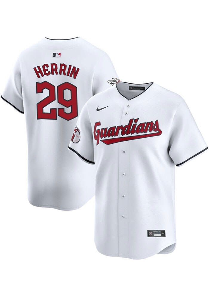 Tim Herrin Cleveland Guardians Mens White Home 2024 Limited Baseball ...