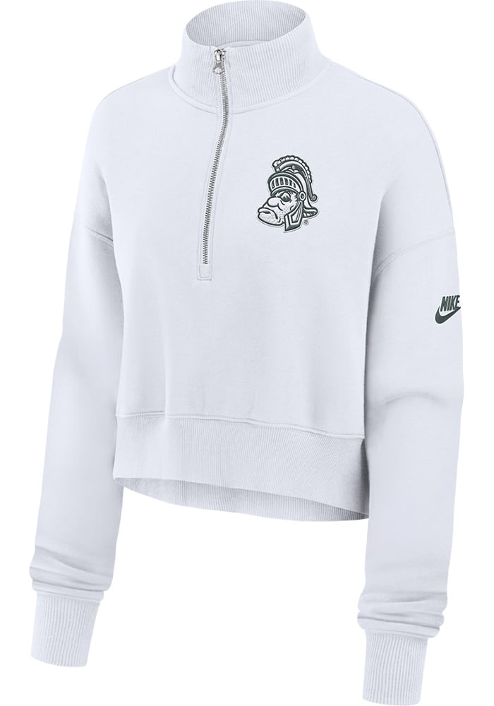 Michigan State Spartans Nike Womens WHITE Legacy Long Sleeve Qtr Zip ...