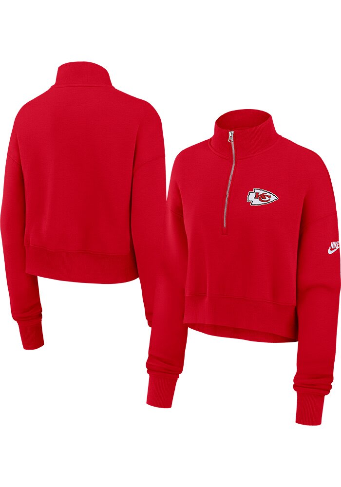 Kansas City Chiefs Nike Womens Red Rewind Pheonix Long Sleeve Qtr Zip ...