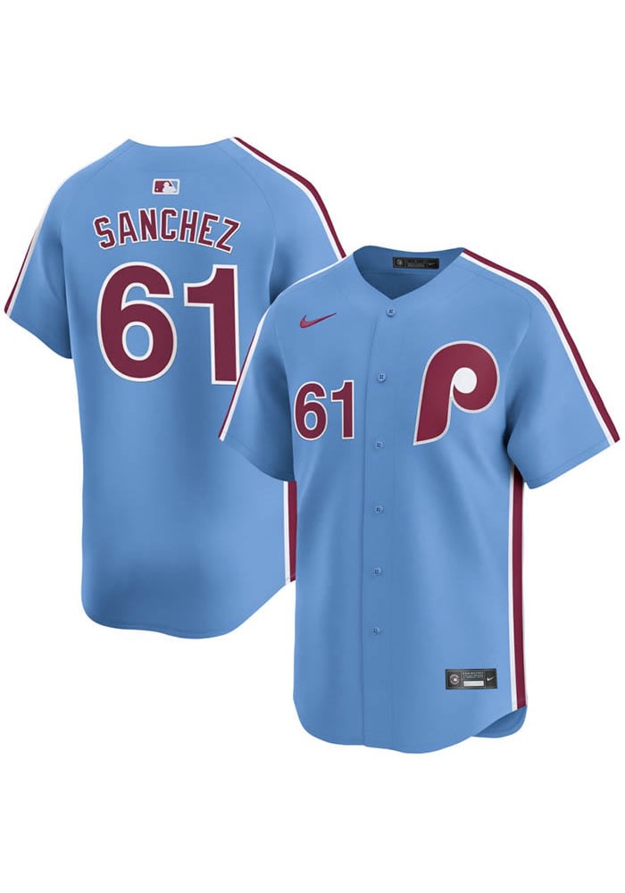Cristopher Sanchez Philadelphia Phillies Mens LIGHT BLUE Alt 2024 ...