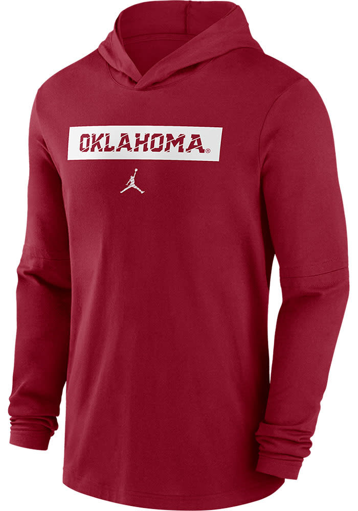 Oklahoma Sooners Mens Nike CRIMSON Sideline Jordan Hood - 173208356
