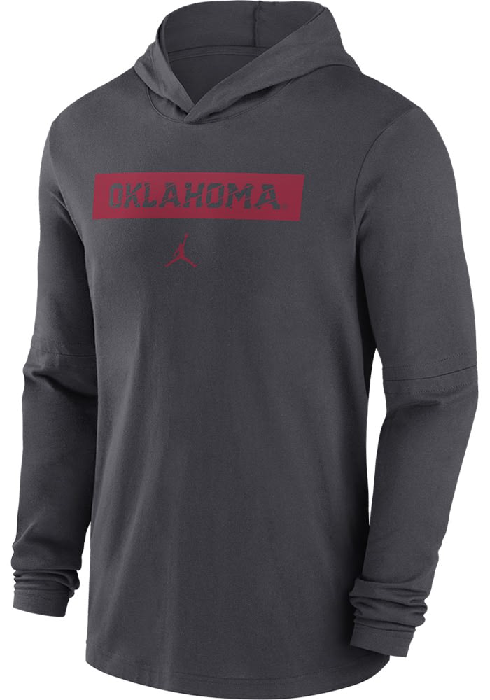 Oklahoma Sooners Mens Nike ANTHRACITE Sideline Jordan Hood - 173208358