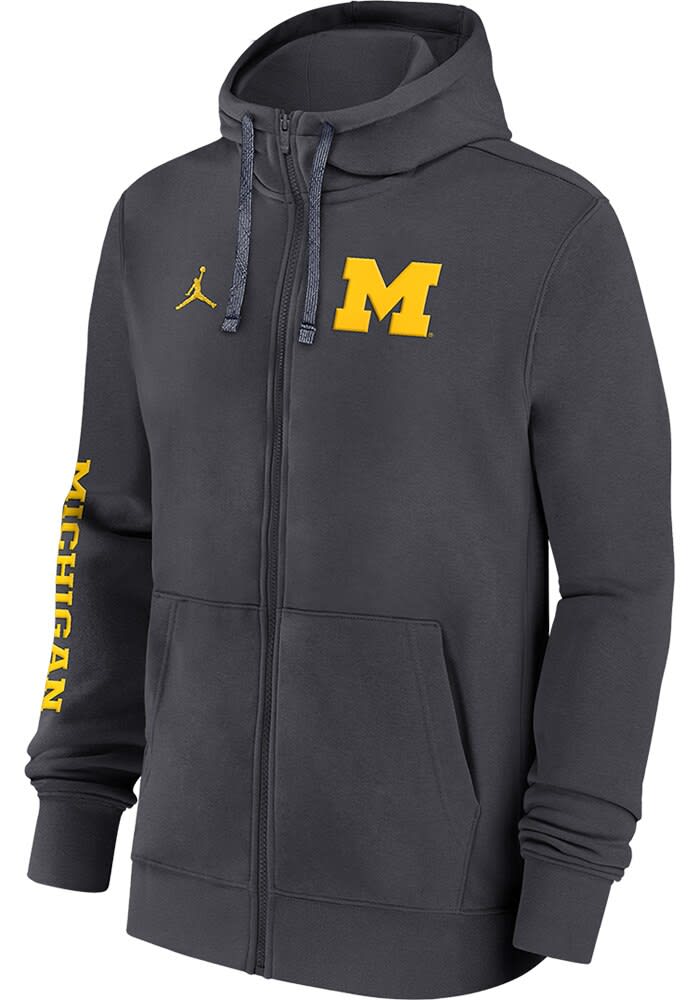 Nike Mens ANTHRACITE Michigan Wolverines Jordan Team Issue Club Long ...
