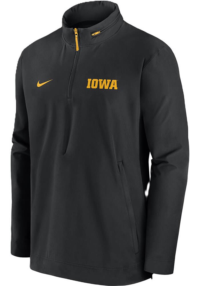 Nike Iowa Hawkeyes Mens BLACK Sideline Coach Light Weight Jacket ...