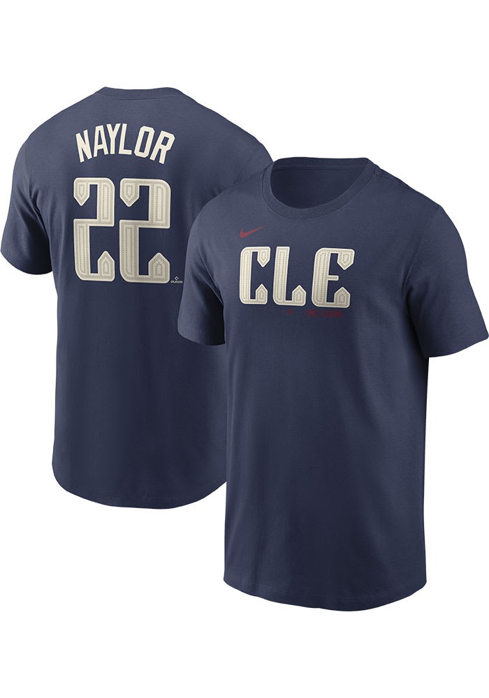 Josh Naylor Cleveland Guardians NAVY City Connect Short Sleeve Player T ...