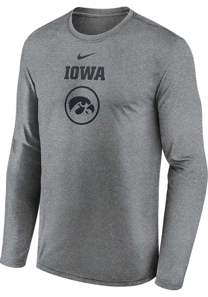 Nike Mens HEATHER GREY Iowa Hawkeyes Basketball On Court Legend T-Shirt ...