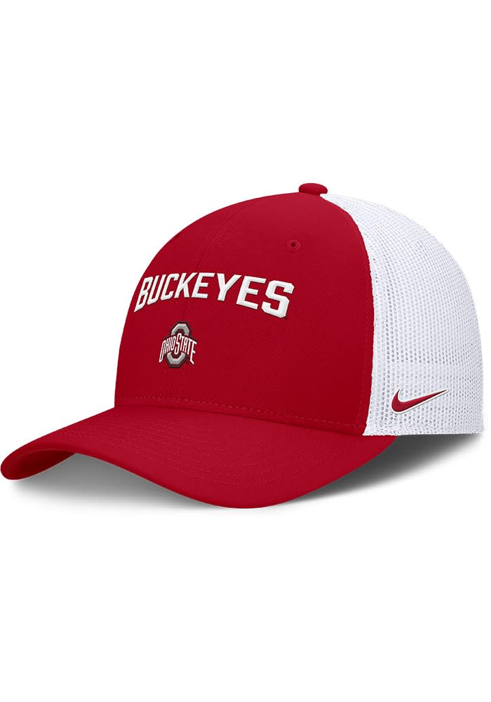 Nike Ohio State Buckeyes Red Dri-Fit Rise Structured Trucker Adjustable ...