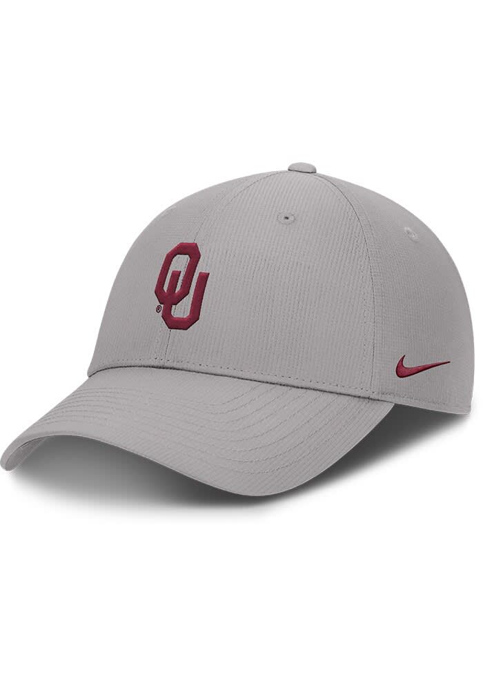 Nike Oklahoma Sooners GREY Dri-Fit Club Structured Adjustable Hat ...