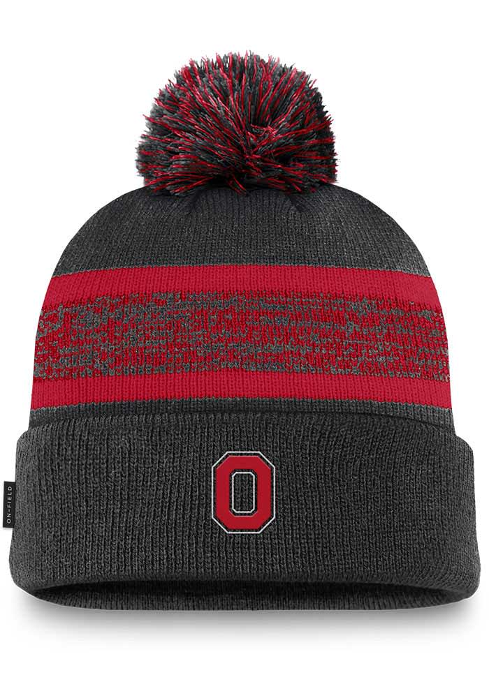 Ohio State Buckeyes Nike BLACK Peak Standard Cuff Pom Beanie Knit Hat ...