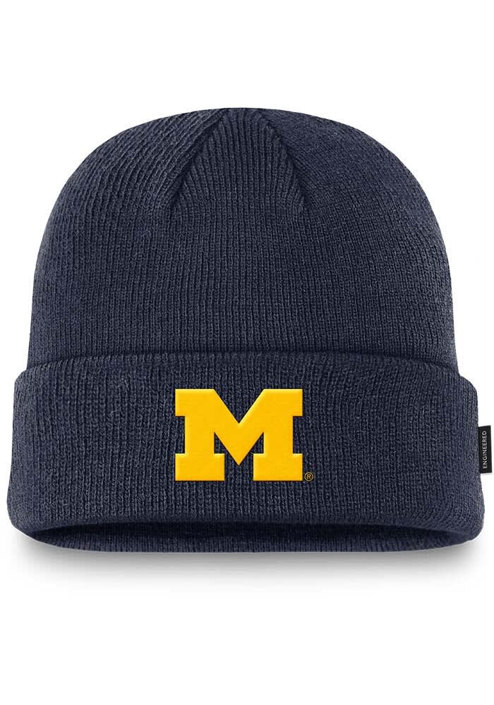 Michigan Wolverines Nike BLUE Terra Standard Cuff Pom Waffle Beanie ...