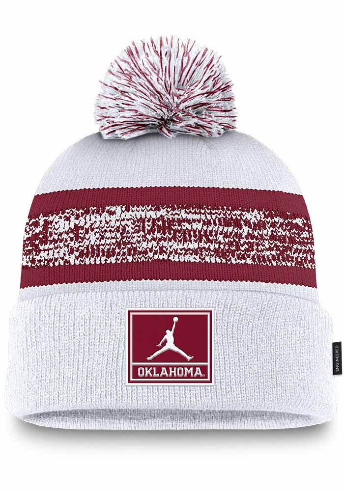 Oklahoma Sooners Nike WHITE Peak Standard Cuff Pom Beanie Knit Hat ...