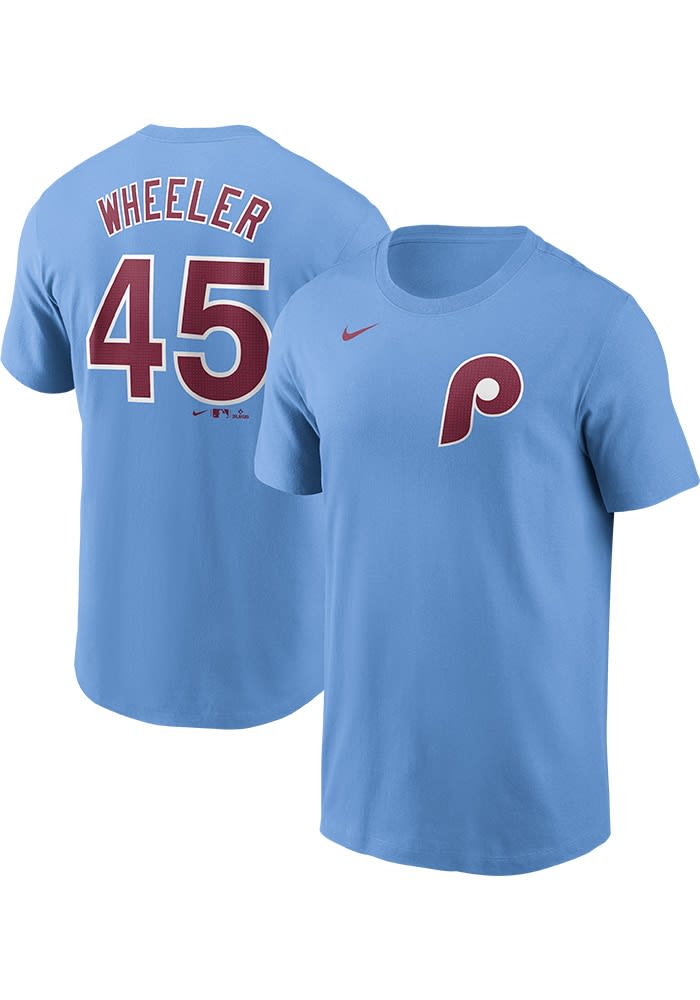 Zack Wheeler Philadelphia Phillies LIGHT BLUE Alt FUSE Short Sleeve Player T Shirt - 173212384