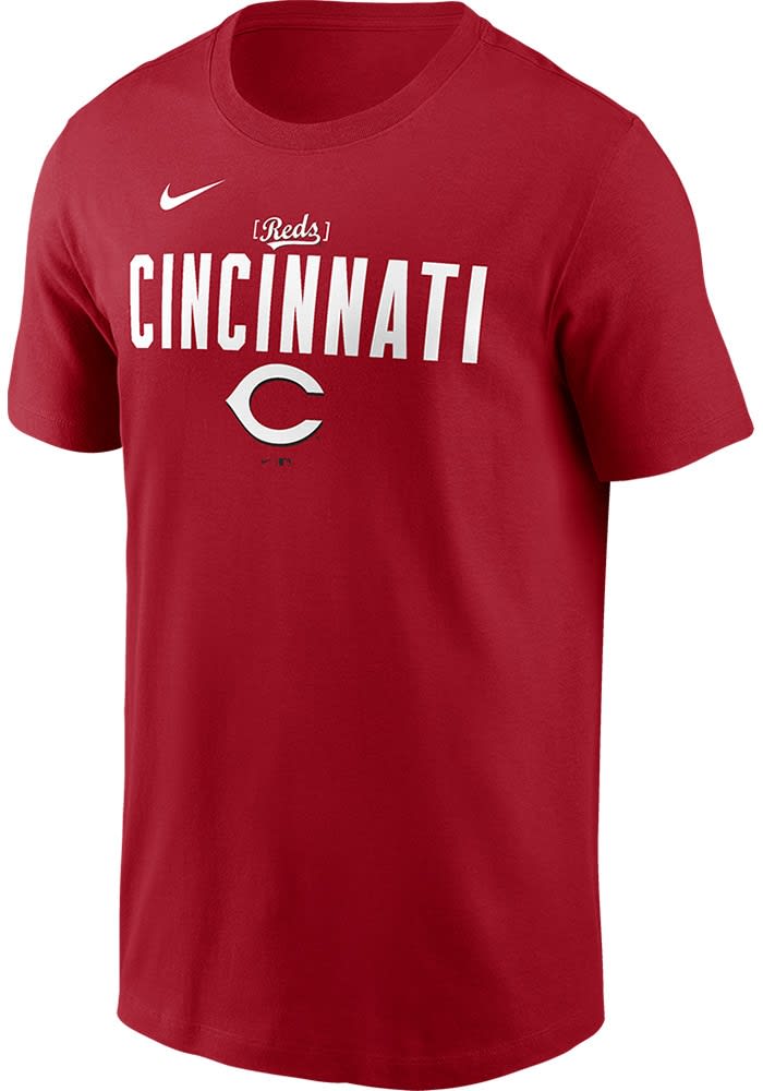 Nike Cincinnati Reds Red Local Logo Stack Short Sleeve T Shirt - 173213293