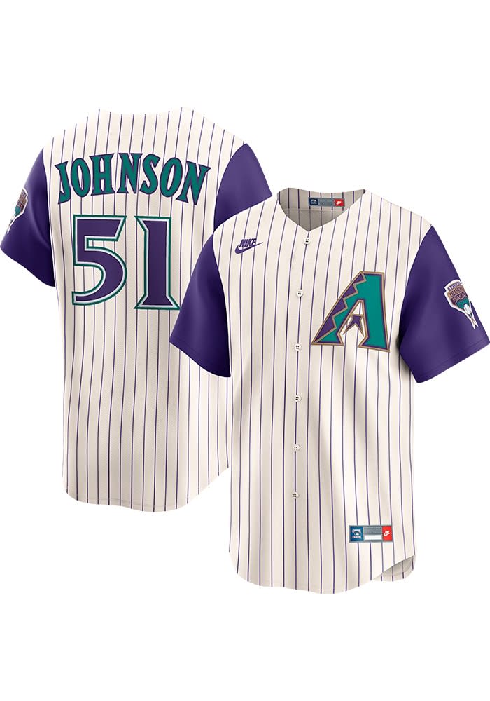 Arizona Diamondbacks Randy Johnson Nike IVORY Throwback Cooperstown ...