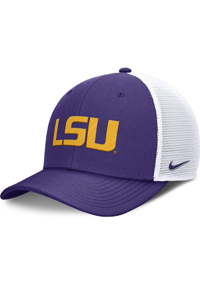Nike LSU Tigers PURPLE Rise Structured Trucker Cap Adjustable Hat ...