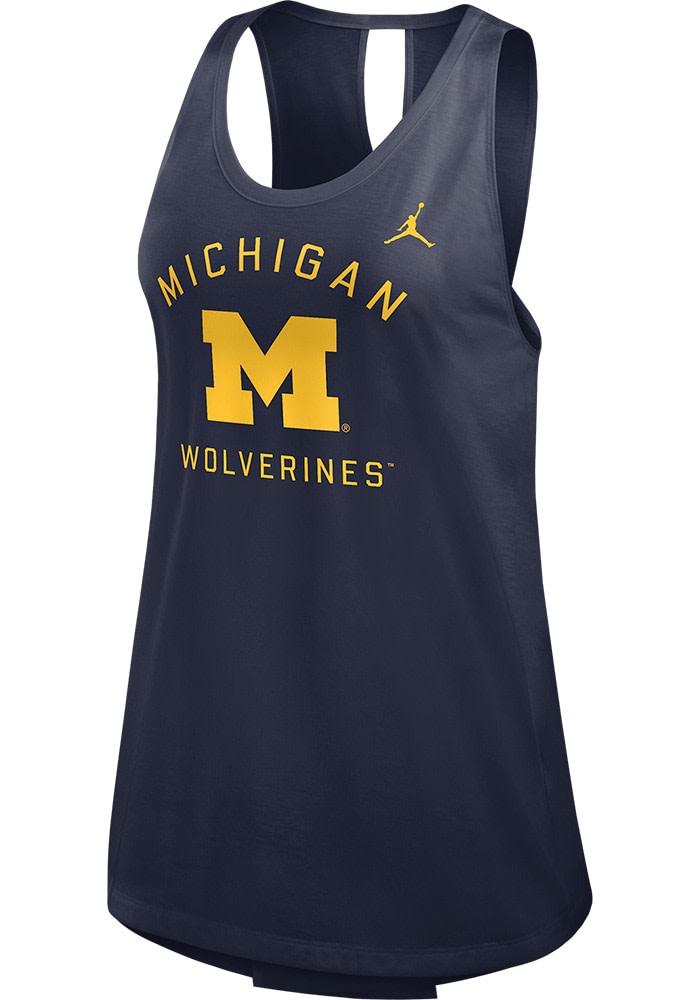Michigan Wolverines Nike Womens BLUE Fashion Open Back Tank Top - 173219736