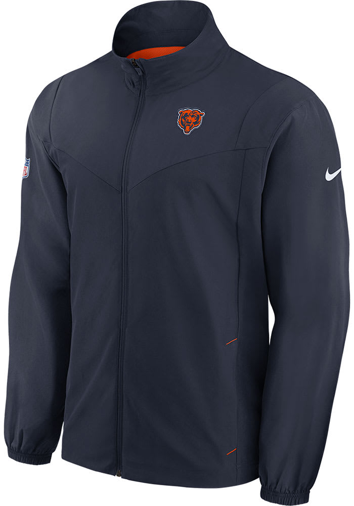 Nike Chicago Bears Mens NAVY Woven FZ Medium Weight Jacket - 17322986