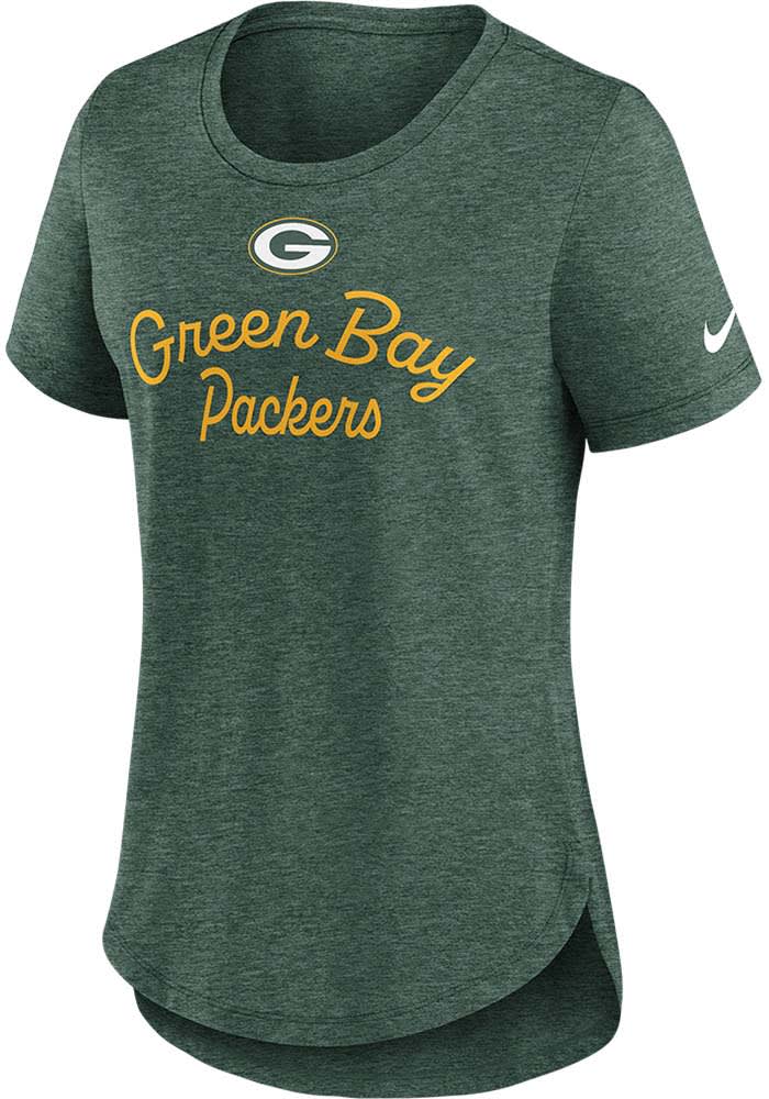 Nike Green Bay Packers Womens GREEN Triblend T-Shirt - 173230824