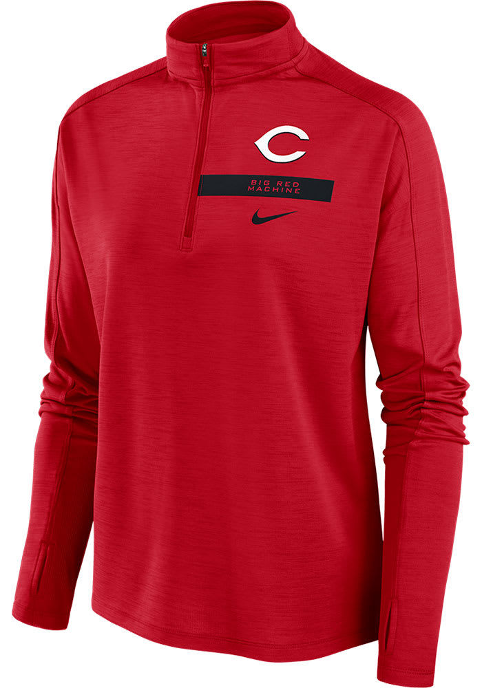 Cincinnati Reds Nike Womens Red Local Long Sleeve Qtr Zip - 17323519